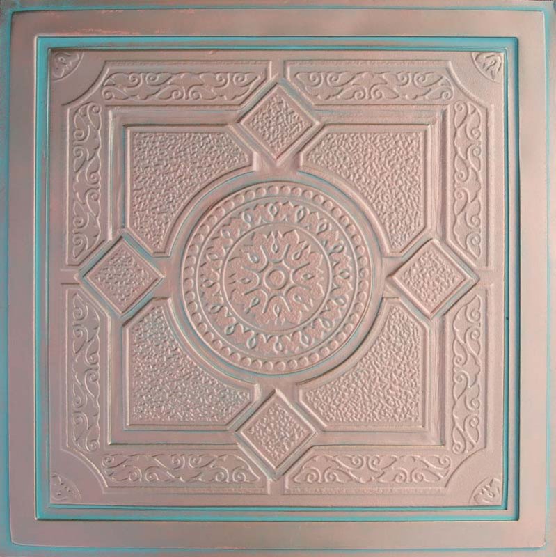 Ceiling Tiles Super Store - 24"x24" Lima Antique Copper Patina PVC 20mil...